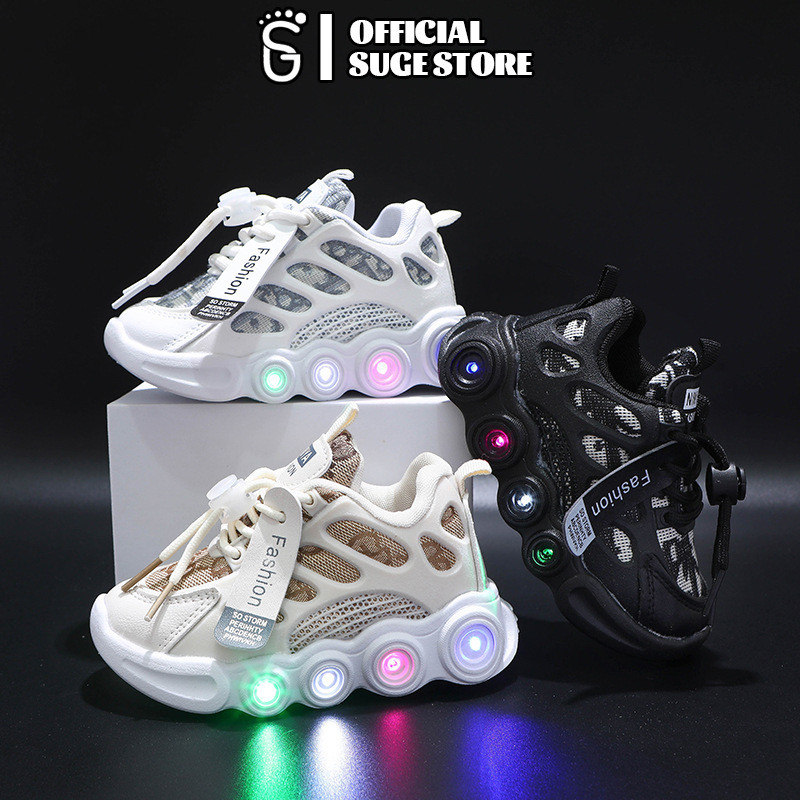 SUGO รองเท้าผ้าใบลําลองแฟชั่นมีไฟ ระบายอากาศ | Shopee Thailand