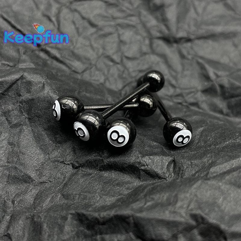 [Keepfun] ใหม่ Punk ck 8 บิลเลียดแหวนลิ้นเครื่องประดับสแตนเลสป้องกัน ...