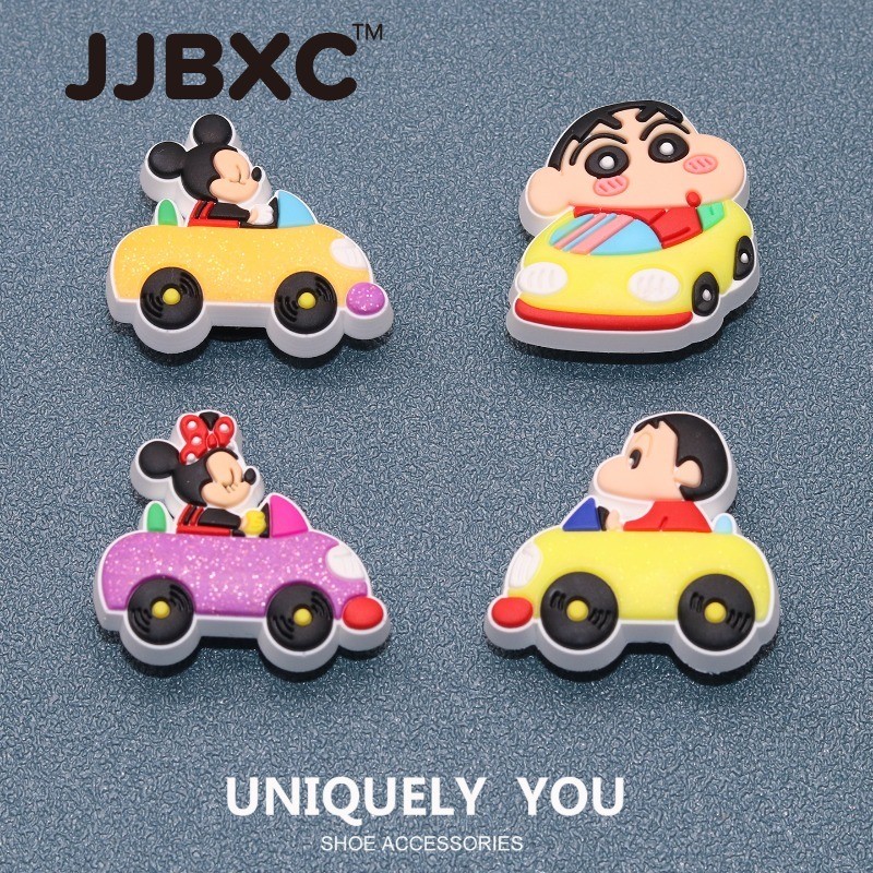 JJBXC CHARM รองเท้าหัวเข็มขัดอุปกรณ์เสริมรองเท้าน่ารักการ์ตูน Crayon ...