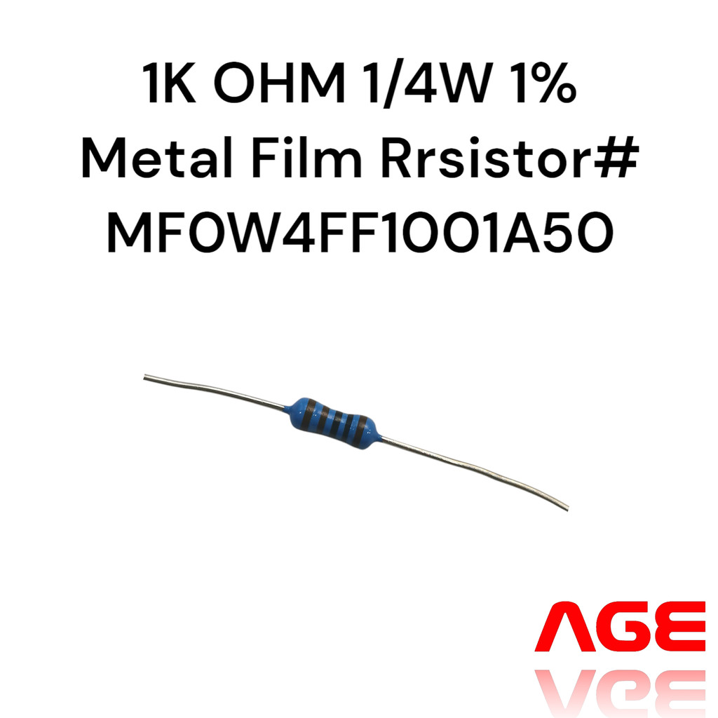 1K OHM 1/4W 1% Metal Film Resistor #MF0W4FF1001A50 | Shopee Thailand