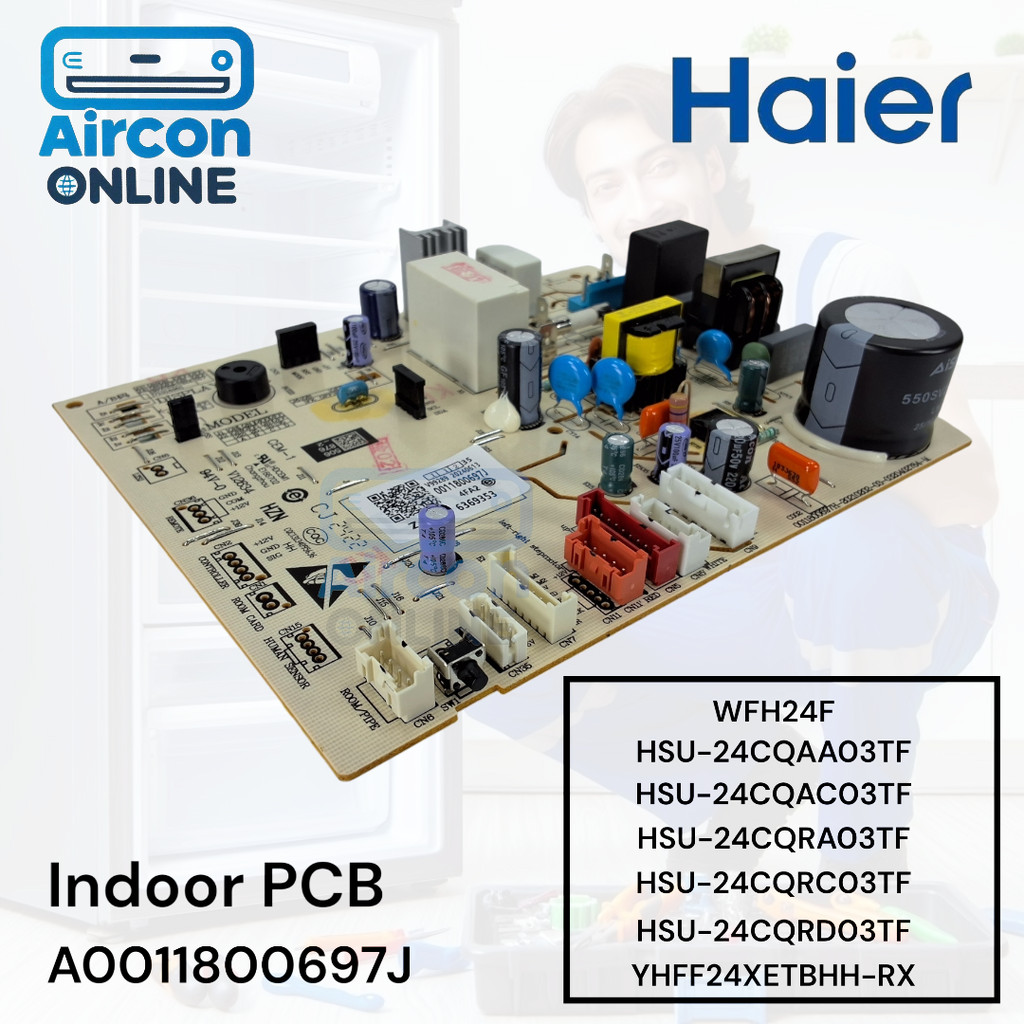 Indoor PCB แอร์ Haier รหัส A0011800697J ( 0697J ) สำหรับรุ่น WFH24F ...