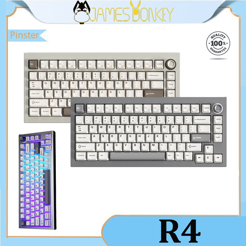 James lonkey R4 คีย์บอร์ดไร้สายอลูมิเนียม Turd สามโหมดที่กําหนดเอง 75 ...
