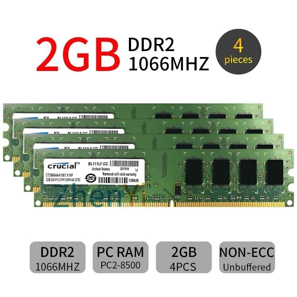 สําหรับ 8GB (4x2GB) 1066MHz DDR2 PC2-8500 240Pin OC DIMM หน่วยความจํา ...