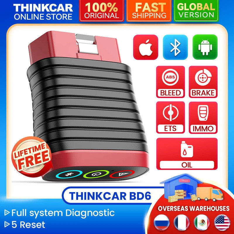 คีย์โปรแกรม THINKCAR BD6 OBD2 เครื่องมือวินิจฉัยระบบเต็มรูปแบบ เครื่องอ่านรหัสอัตโนมัติ ระบบแอร์ ...