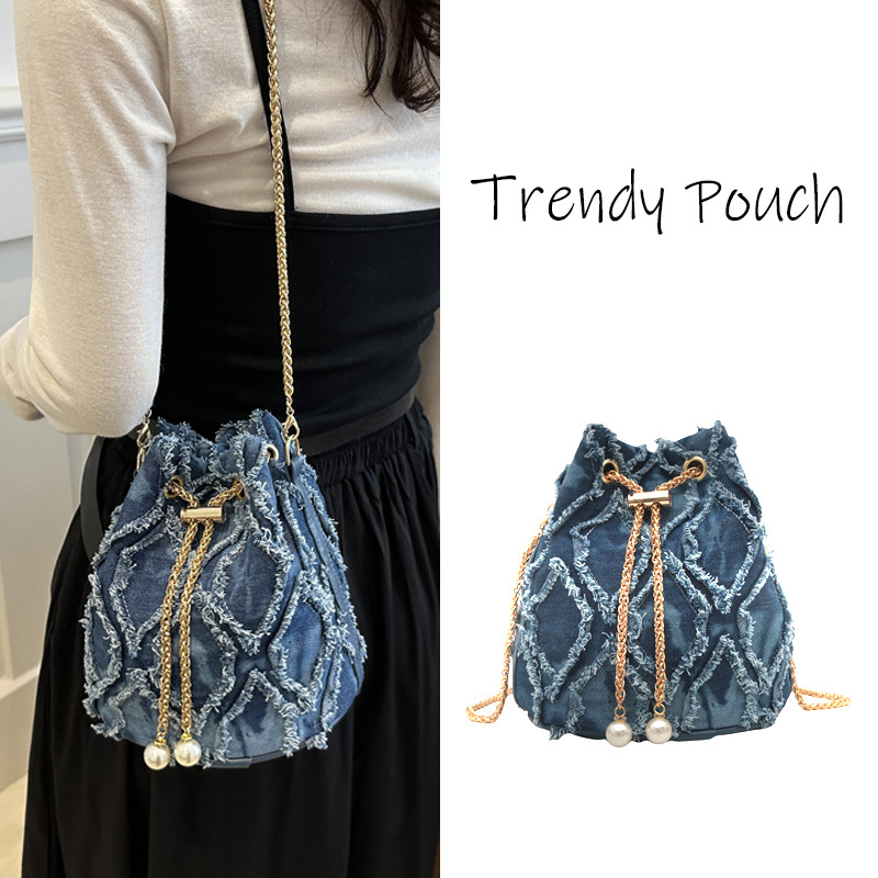 TRENDY POUCH รุ่นใหม่ คาวบอย แฟชั่น กระเป๋าสะพาย โซ่ ขั้นสูง ผ้าใบ ...