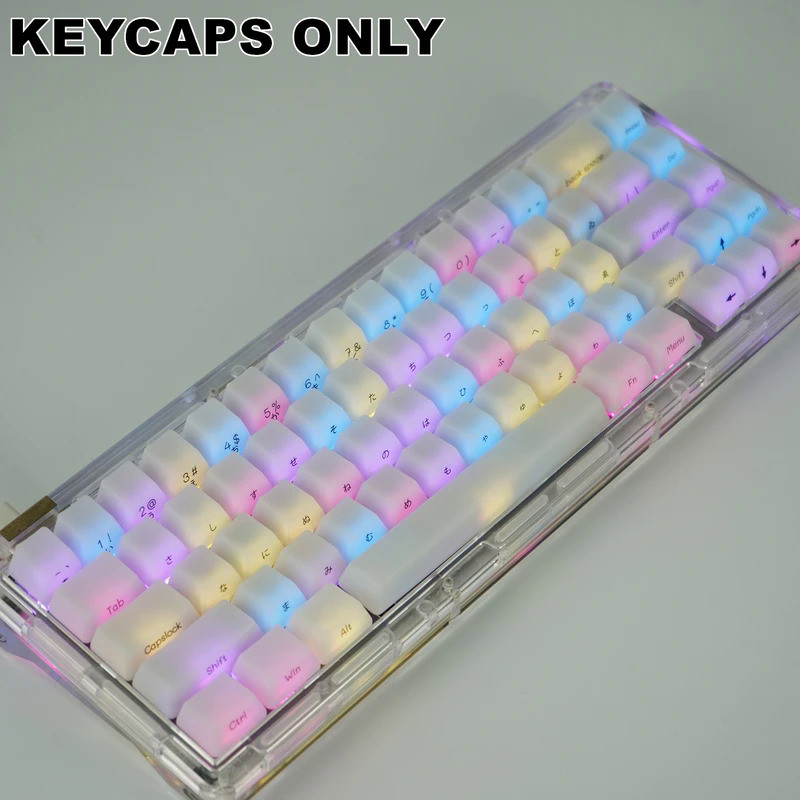130 Keys Matte Translucent ABS Keycaps Screen Printing Legends Keycap ...