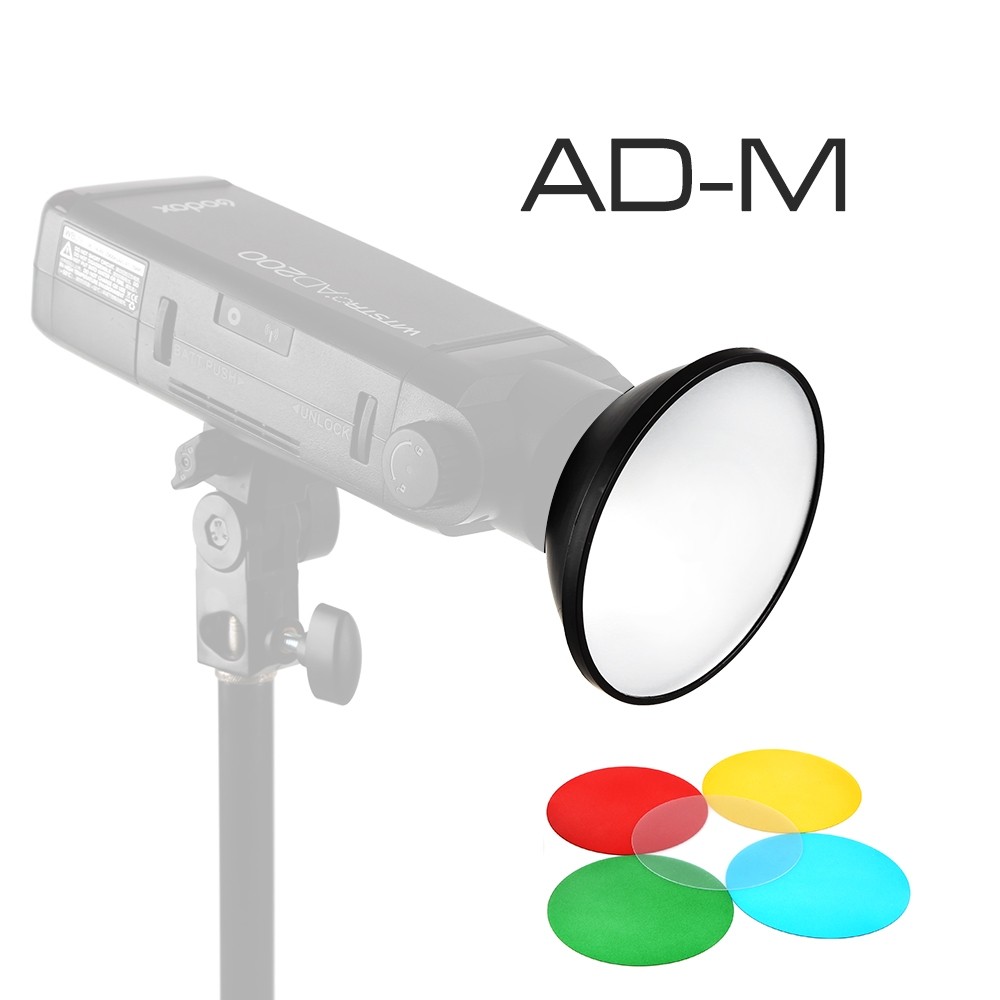 Godox AD-M ฝาครอบสะท้อนแสงมาตรฐานพร้อมเจลกรอง 5 สีสําหรับ AD200 AD180 ...