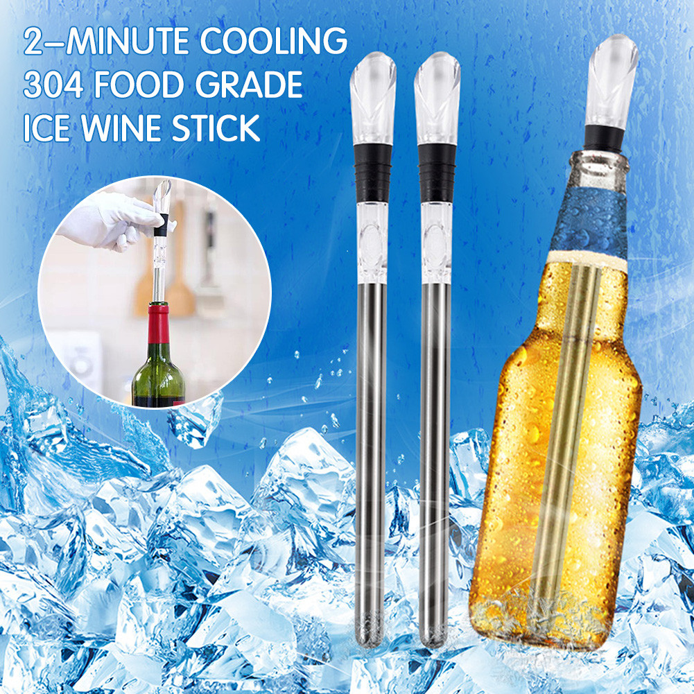 สแตนเลสสตีลไวน์ Chills Stick Rapid Iceless ไวน์ Chilling Rod พร้อม ...