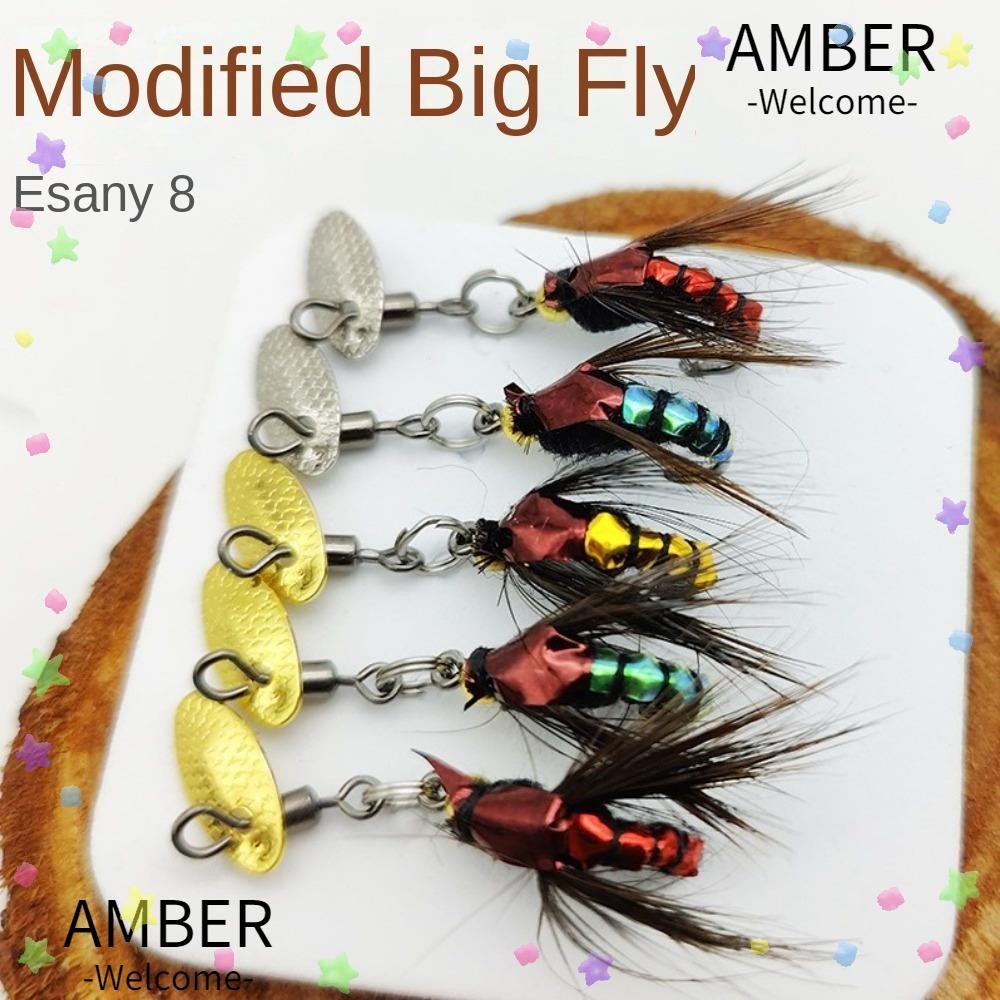 Amber 1/5PCS Bionic Fly Fishing Bait, Fly Fishing Hook ปลาเทราท์ Jigs ...