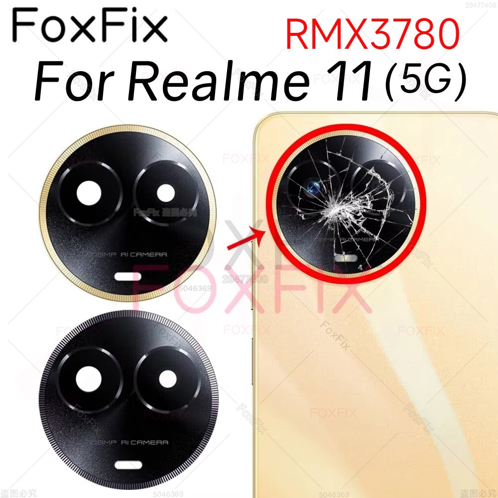 เลนส์กล้องด้านหลังด้านหลังสําหรับ Realme 11 5G RMX3780 เปลี่ยนด้วยสติก ...