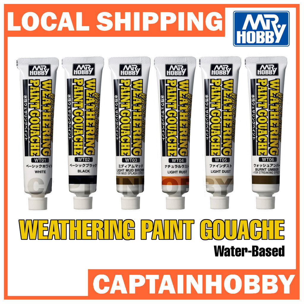 สีน้ํา Weathering Paint Gouache by MR.HOBBY GUNZE GSI WT01-WT06 20ml หลอด Aging Effect สีเม็ดสี ...