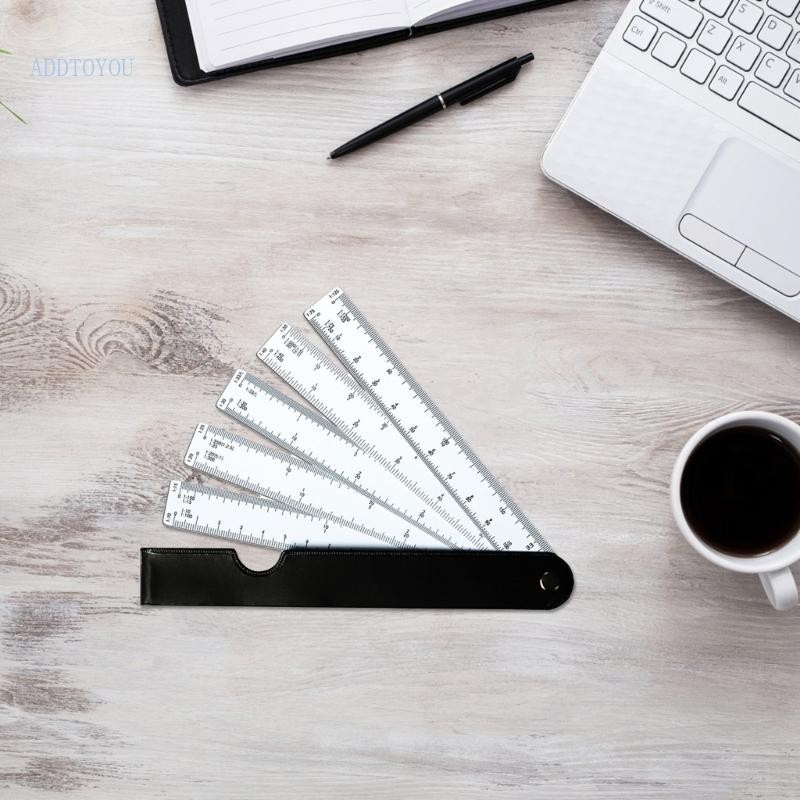 3C Portable Fan Shape Architects Scale Ruler Graphics Multi Ratio วัด ...