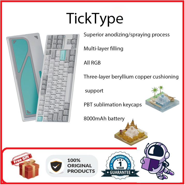 Ticktype EVO80 Tri-mode 2.4G Bluetooth Linear Aluminium Mechanical Keyboard | Shopee Thailand