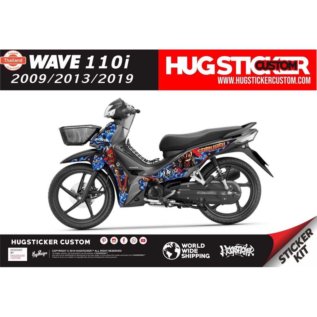 สติ๊กเกอร์เวฟ Wave 110i/110i LED ลาย ซามูไร Samurai | Shopee Thailand