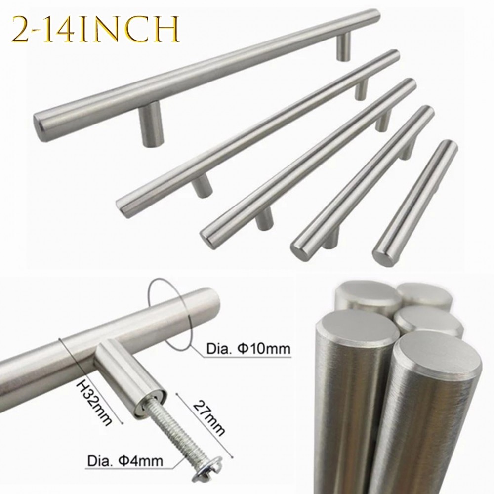 Reliable Silver T Type Stainless Steel Cabinet Wardrobe Door Pull ...