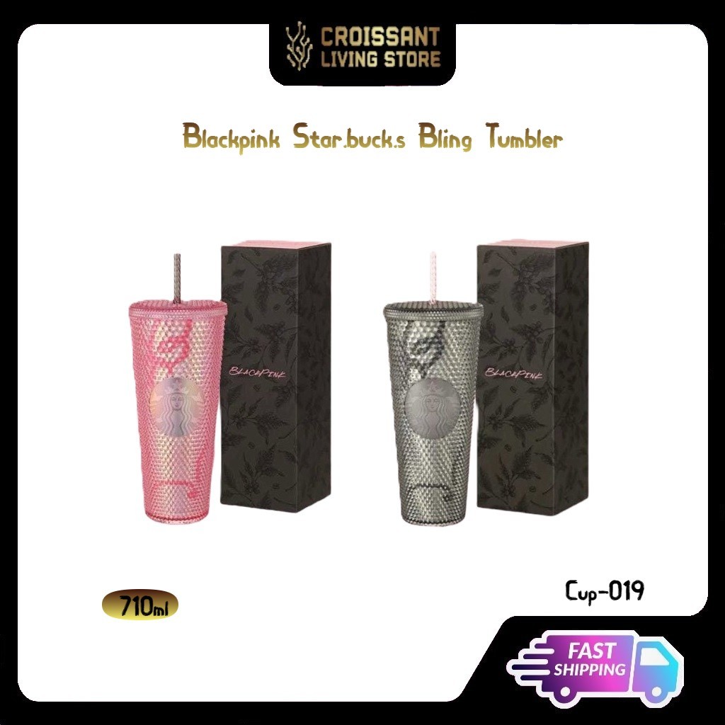 Croissant LIVING STORE 710ml Blackpink Star.buck.s Bling Tumbler Jisoo Doodle Cold Cup ถ้วยกาแฟ ...