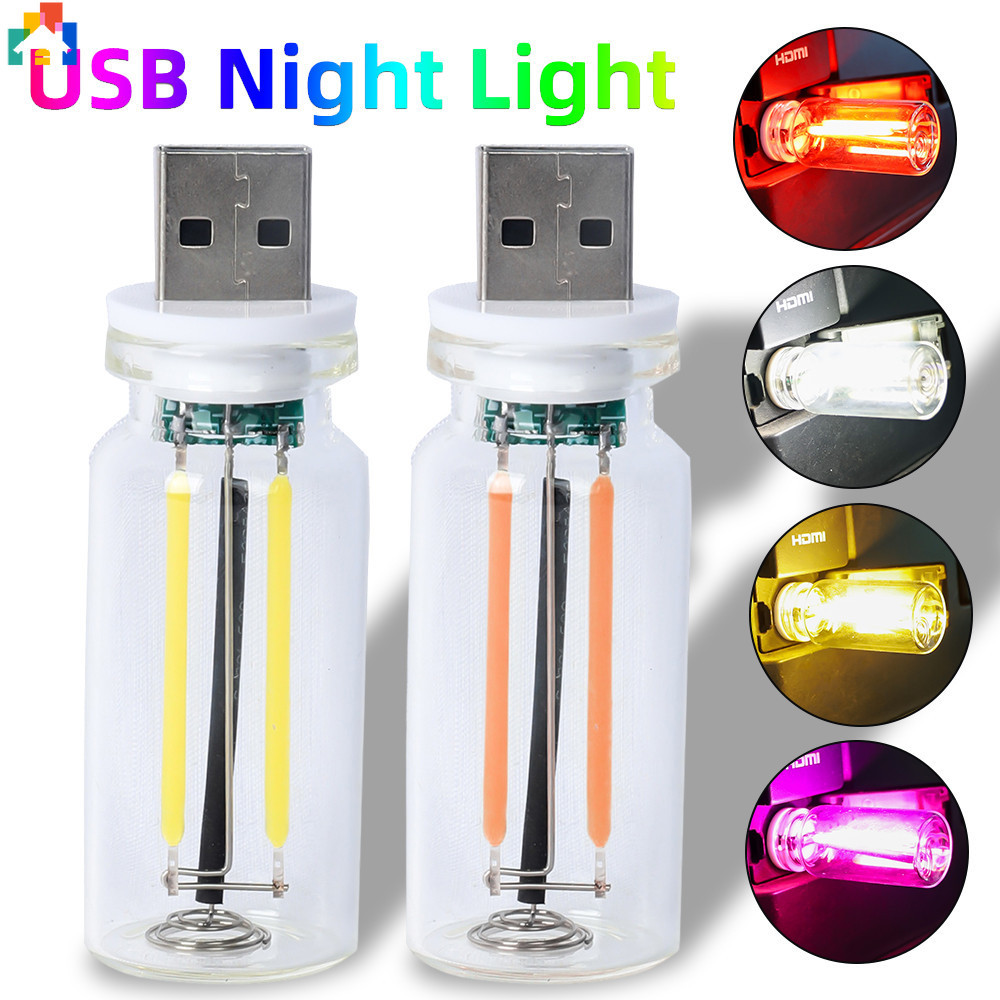 Retro USB 5V Filament Touch Dimming หลอดไฟรถ LED ขวดแก้วบรรยากาศแสง ...