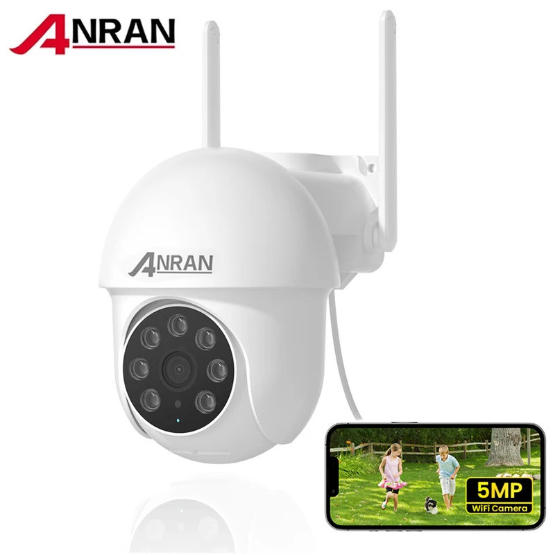 กล้องรักษาความปลอดภัยแบบมีสาย ANRAN 5MP กล้อง Wifi 2.4G&5G บันทึกความปลอดภัยในบ้านตลอด 24/7 ...