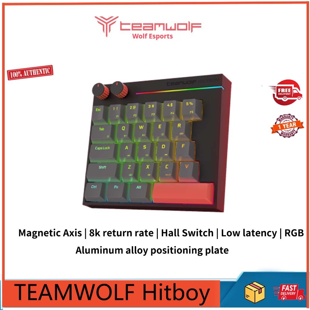 Teamwolf Hitboy HK25 Gaming คีย์บอร์ดแกนแม่เหล็กแบบมีสาย, อัตรากลับ 8K ...