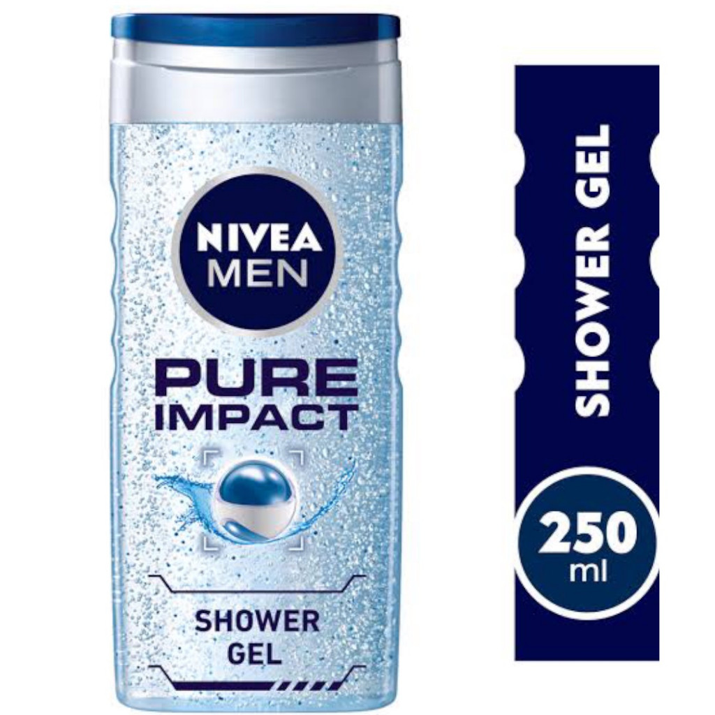 Nivea Men Pure Impact Shower Gel Hair, Face & Body Wash, 250ml | Shopee ...