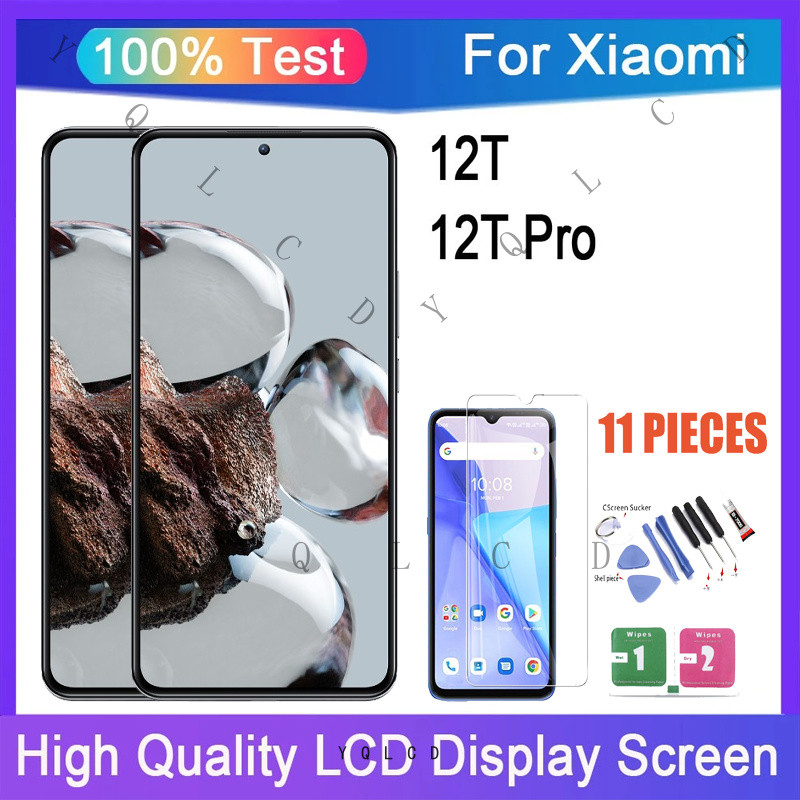 Original AMOLED Xiaomi 12T Mi 12T Pro จอแสดงผล LCD หน้าจอสัมผัสพร้อมการ ...