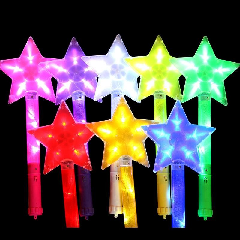 Newwellknownbliss Pentagram Star Glitter Stick Luminous Flat Star Light ...