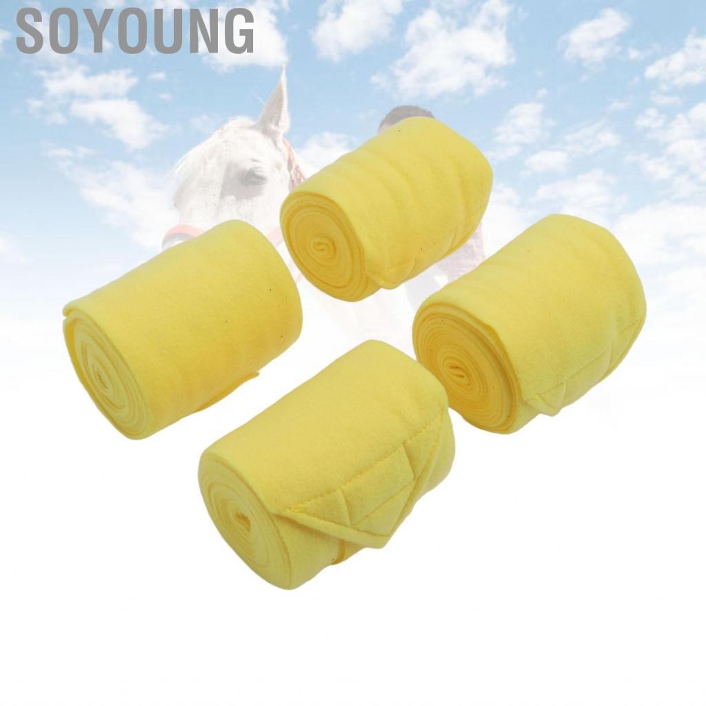 Soyoung Horse Leg Wrap ขนแกะนุ่ม 4 ชิ้นผ้าพันแผลป้องกันสำหรับการฝึกอบรม ...