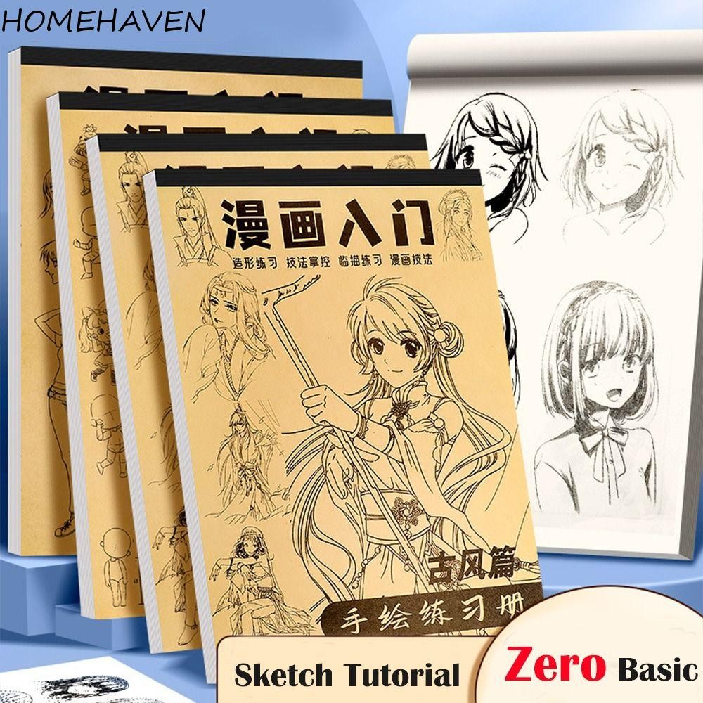 Homehaven Anime Hand Drawn Book, Comics Girl Boy Practice Manga ...