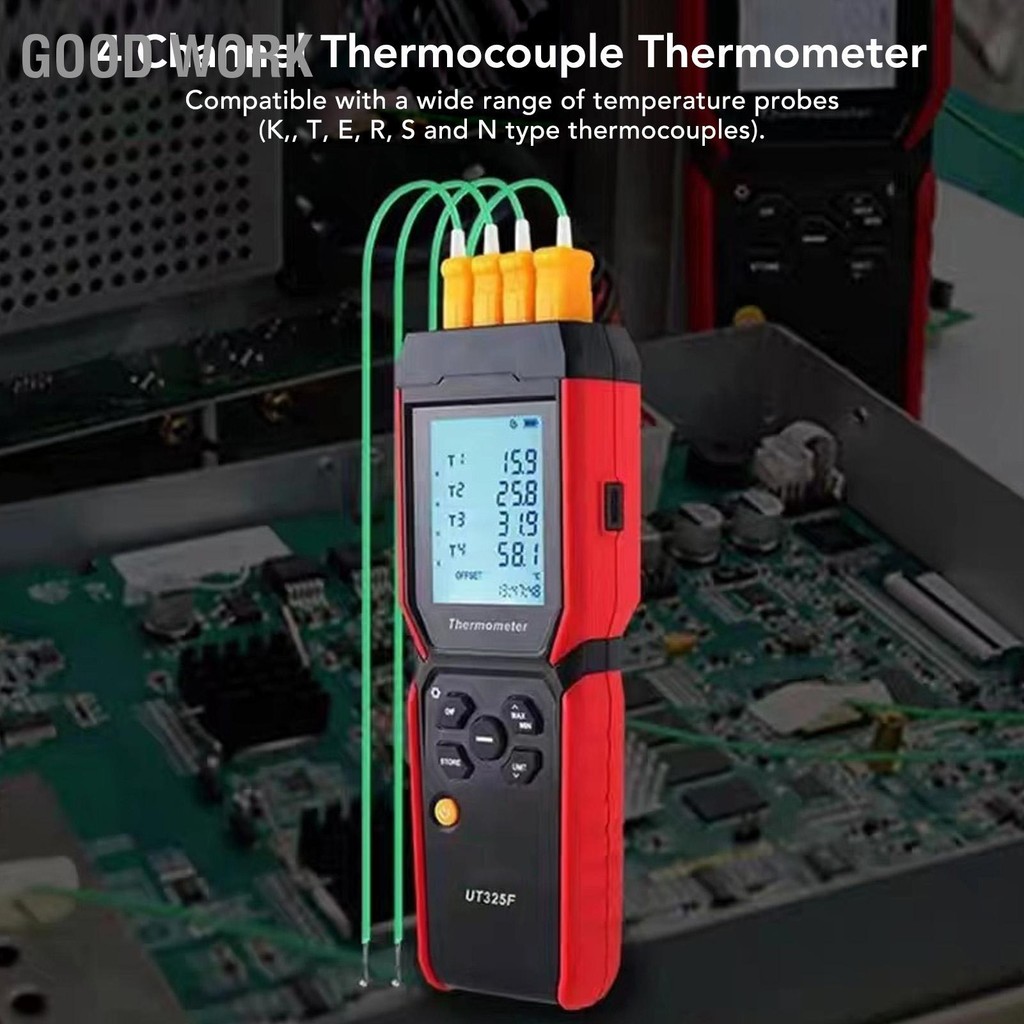 Good Work Temperature Thermocouple Thermometer High Accuracy 4 Channel ...