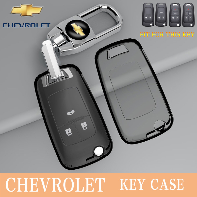 Chevrolet ฝาครอบกุญแจรถพวงกุญแจ Chevrolet Folding Key Case เหมาะสําหรับ ...