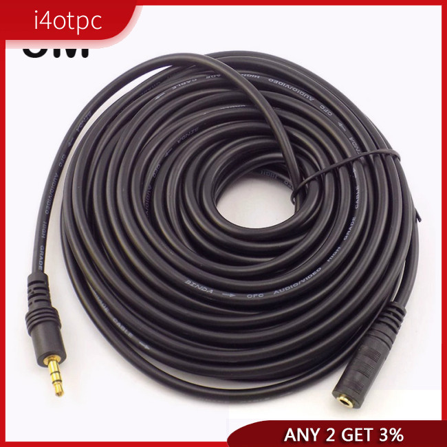 I4otpc 5m Audio Extension Cable 3.5 มม.ชายหญิงสายหูฟังสําหรับรถหูฟังลําโพง | Shopee Thailand