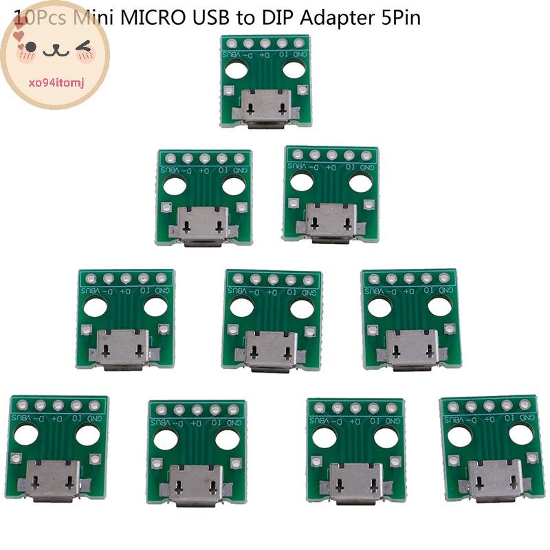 Xotomj 10 ชิ้น MICRO USB to DIP อะแดปเตอร์ 5Pin หญิงเชื่อมต่อ PCB Converter Board TH | Shopee ...