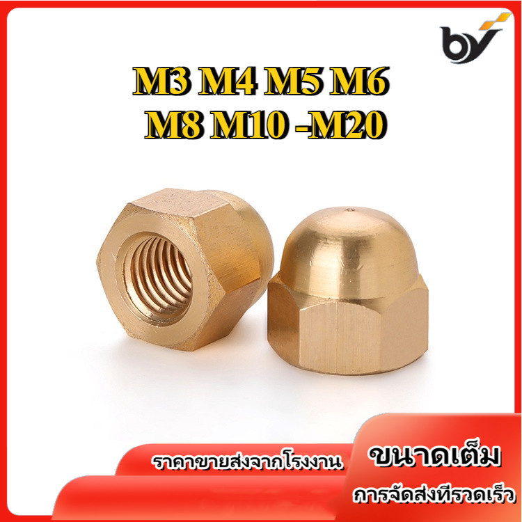 ฝาทองแดง Nut Cap Nut Nut Nut Copper Nut M3 M4 M5 M6 M8 M10-M20 [BY-WDY ...