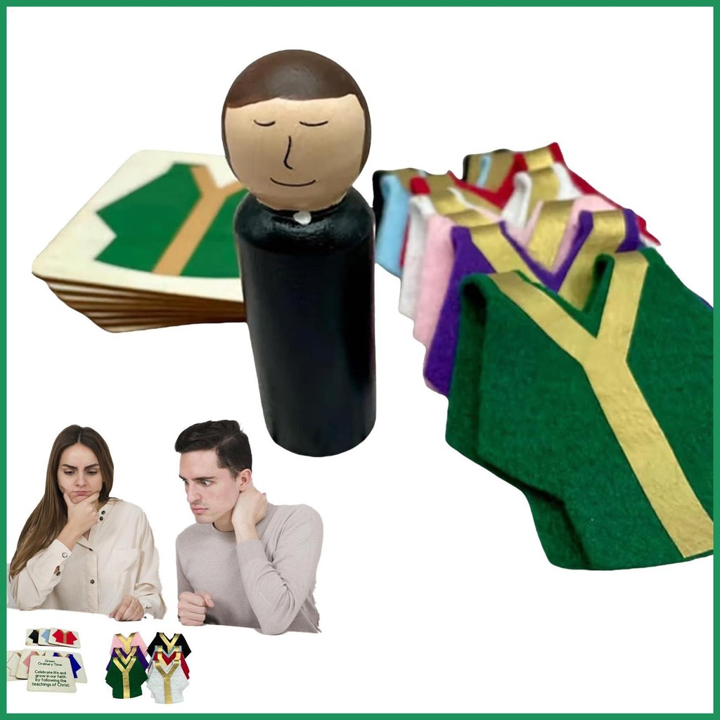 Peg Priest Doll with Vestments Religious Peg Doll Priest Puppet People ...