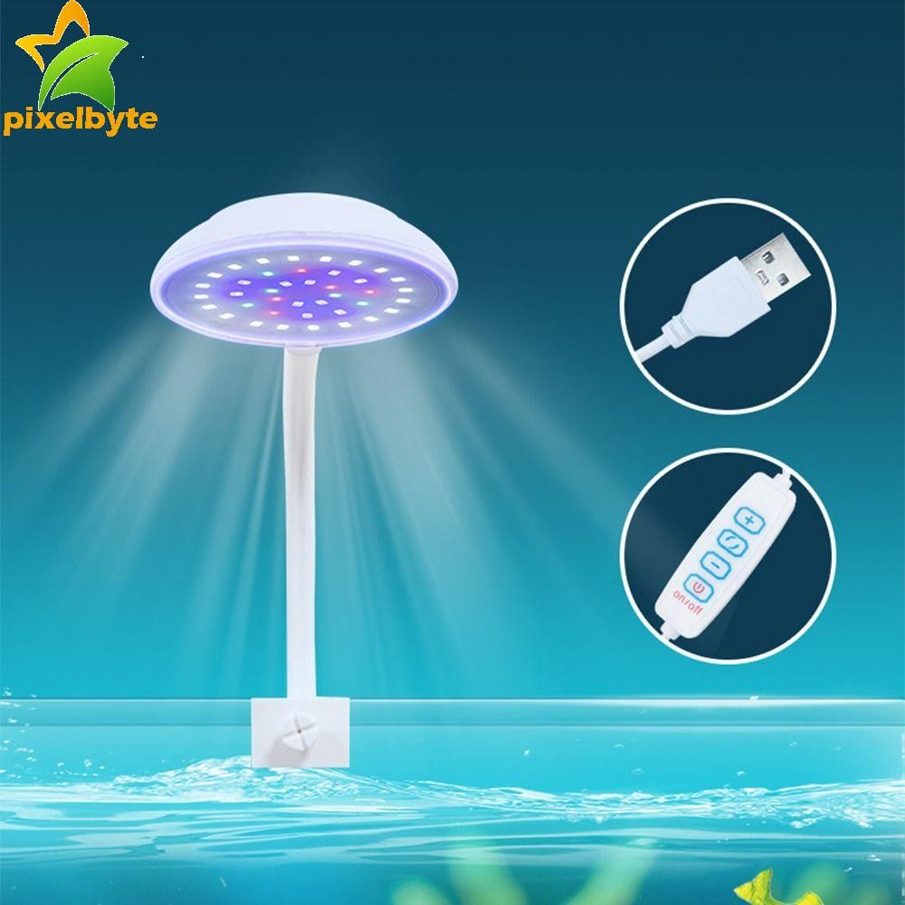 PIXELBYTE โคมไฟคลิปตู้ปลา, Mini 5/7W Clip on Aquarium Light, ปลั๊ก USB 360 องศาที่ทนทานพร้อมสาย ...