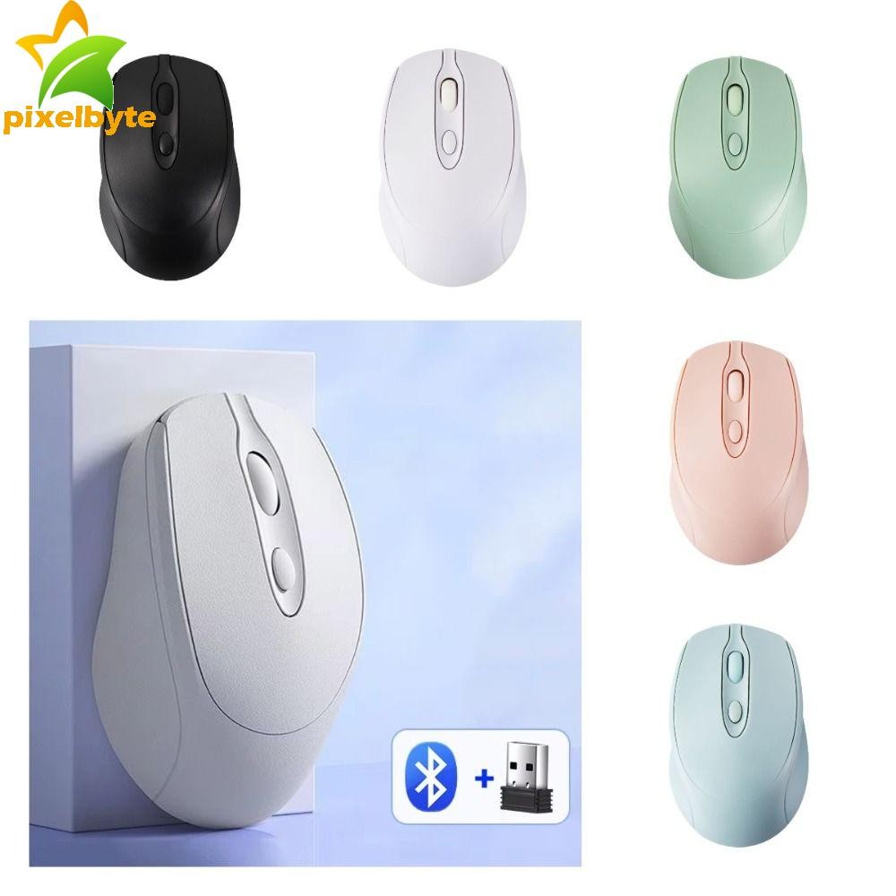 PIXELBYTE เมาส์ไร้สาย, 2.4 Ghz + BT5.0 1600DPI Ergonomics เมาส์ไร้สาย, Gamer เมาส์ Plug and Play ...