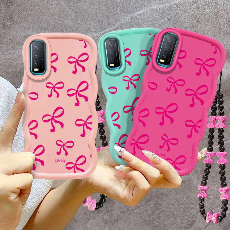โบว์ลูกปัดสร้อยข้อมือเคสโทรศัพท์สําหรับVIVO Y20 Y20i Y20a Y12S Y3S Y20s ...