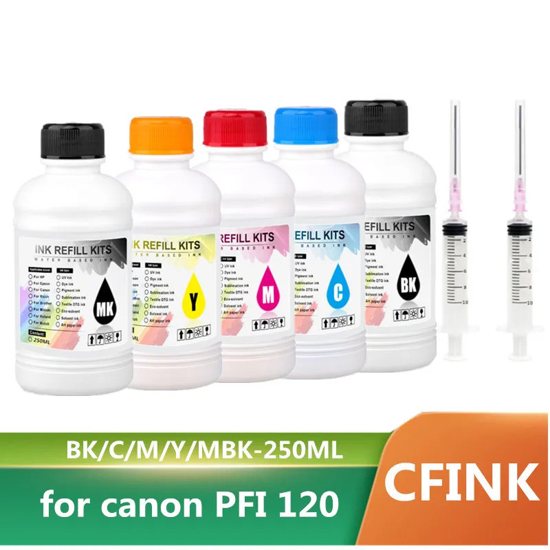 หมึกพิมพ์สี PFI-120 ขนาด 250 มล. PFI120 สำหรับเครื่องพิมพ์ Canon TM200 TM205 TM300 TM305 200 205 ...