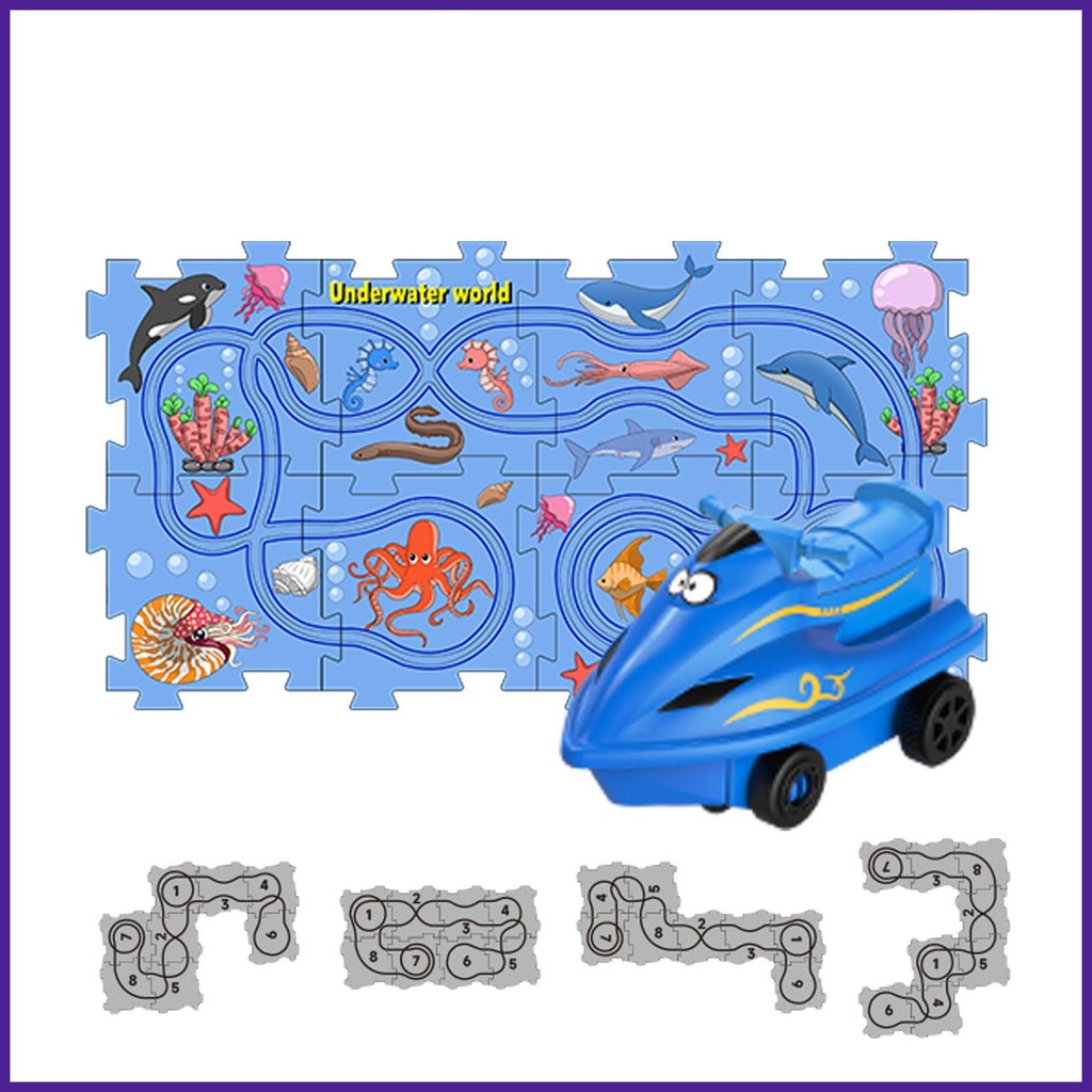 Puzzle Track Car Play Set Puzzle Rail Car เด็กวัยหัดเดินของเล่นรถ ...