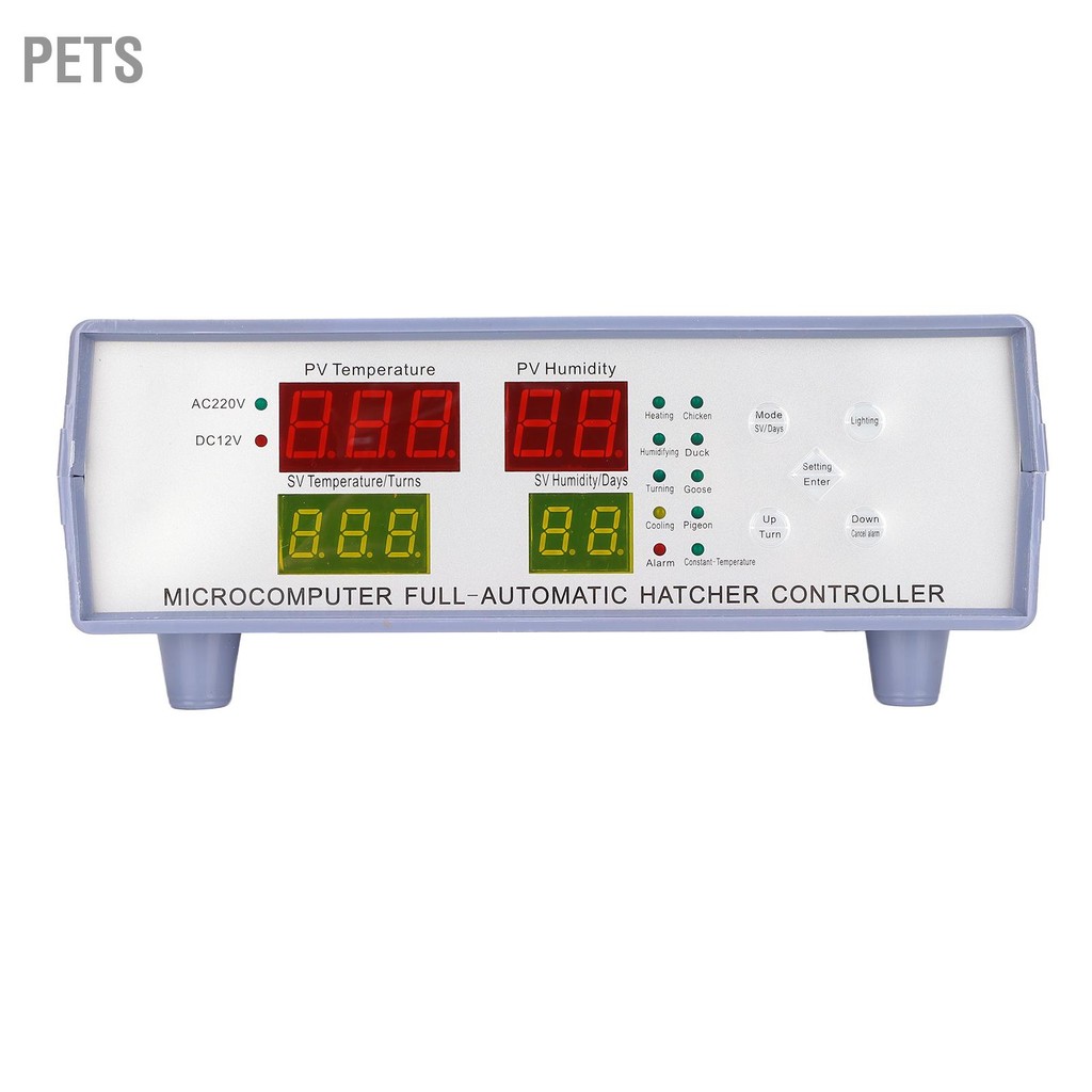 Pets Incubator Controller Automatic AC DC Dual Power Supply Egg Hatcher with Temp Humidity ...