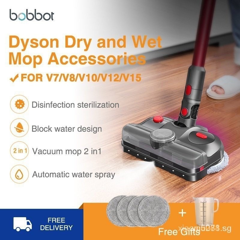 Bobbot Dyson อุปกรณ์เสริม Fluffy ไฟฟ้าแห้งและเปียก Mop ทําความสะอาดหัว UV ฆ่าเชื้อใช้งานร่วมกับ ...