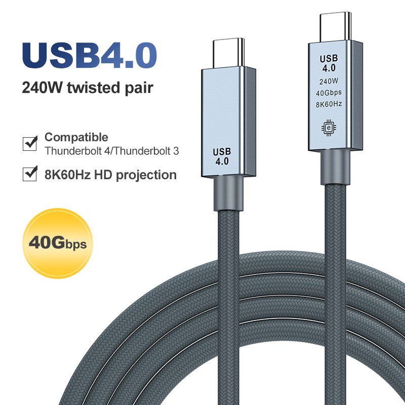8k @ 60Hz USB4 สาย Type C ถึง Type C 240W Fast Charging 40Gbps Data ...