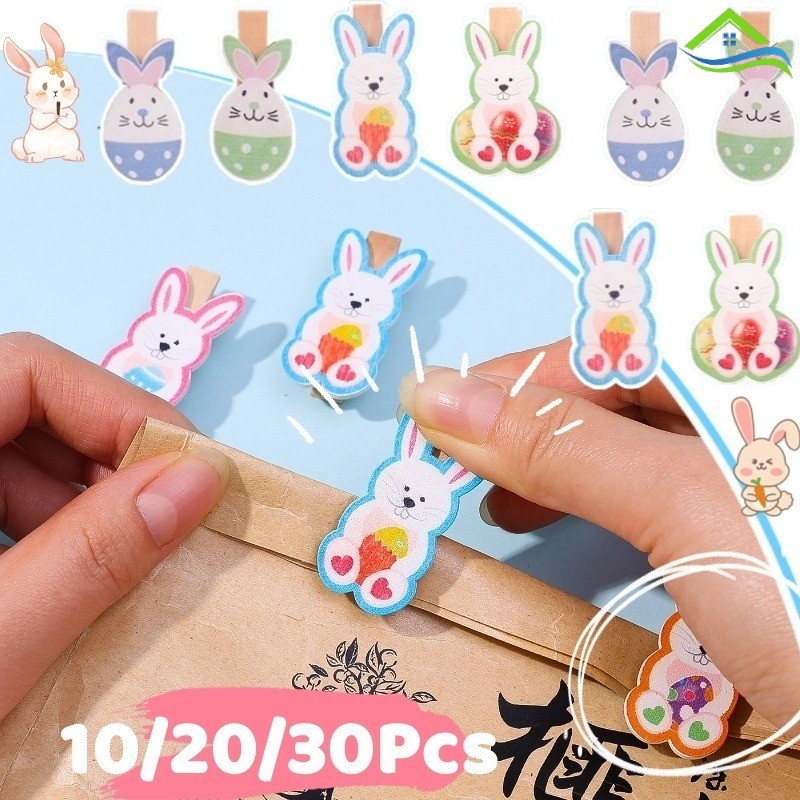 Creative Practical Bunny Rabbit Handmade Wooden Photo Clamp- การ์ตูน ...