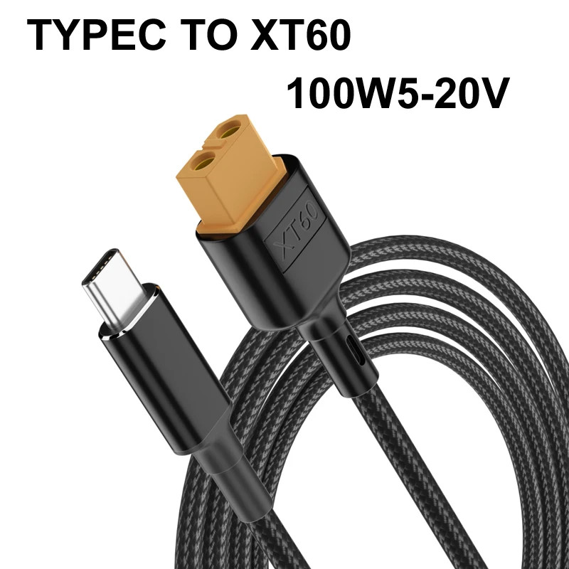 1m 20V 5A 100W USB-TYPE-C ถึง XT60 สายชาร์จสําหรับ Toolkitrc Protocol SC100 M7 M6 6D M8S Fast ...
