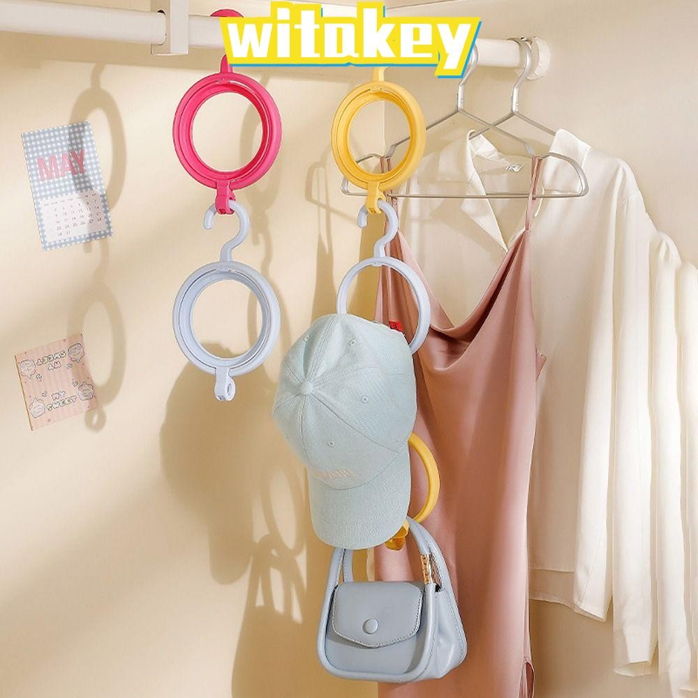 WITAKEY 2 ชิ้น/เซ็ตหมวกตะขอเก็บ,พับ Non-marking ที่แขวนหมวก,ทนทานลื่นวงกลมแหวน Multi functional ...
