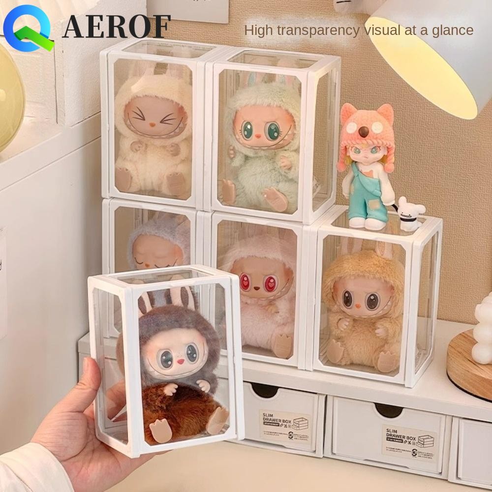 AEROF Clear Labubu ขาตั้งจอแสดงผล,การ์ตูนซ้อน Labubu Dimoo ตุ๊กตา ...