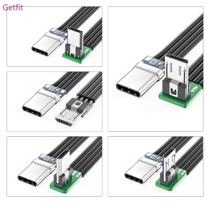 อะแดปเตอร์ GETF TypeC เป็น MicroUSB Ribbon Flat Up Down Angled USBC ...