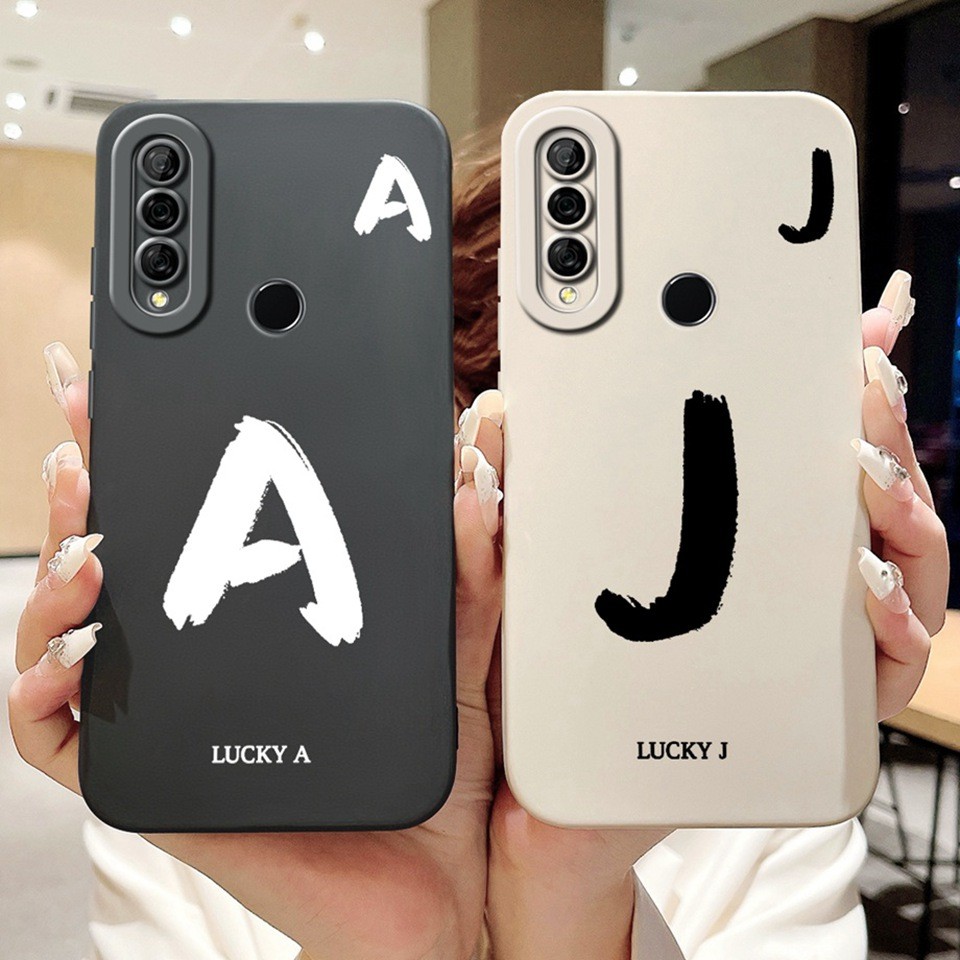 สําหรับ Huawei P30 Lite กรณี Lucky Letter ทาสีซิลิโคนนุ่ม Proective ปก ...