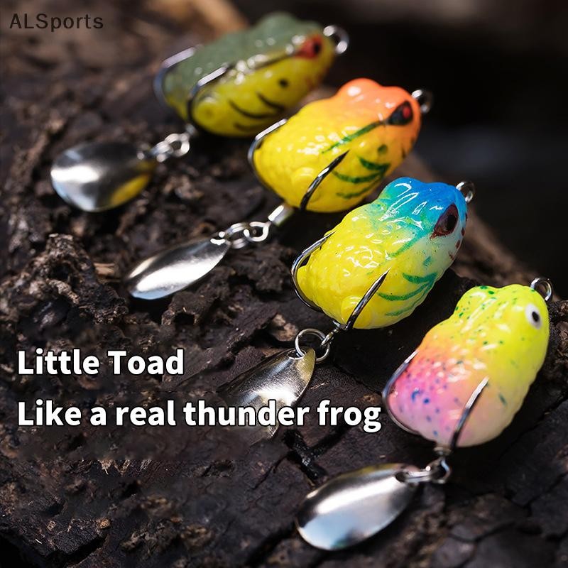 [ALSports] 2.5 ซม.3g Road Runner เหยื่อ Thunder Frog Bionic เหยื่อปลอมคางคกกบไข่ Fighg สีดํา ...