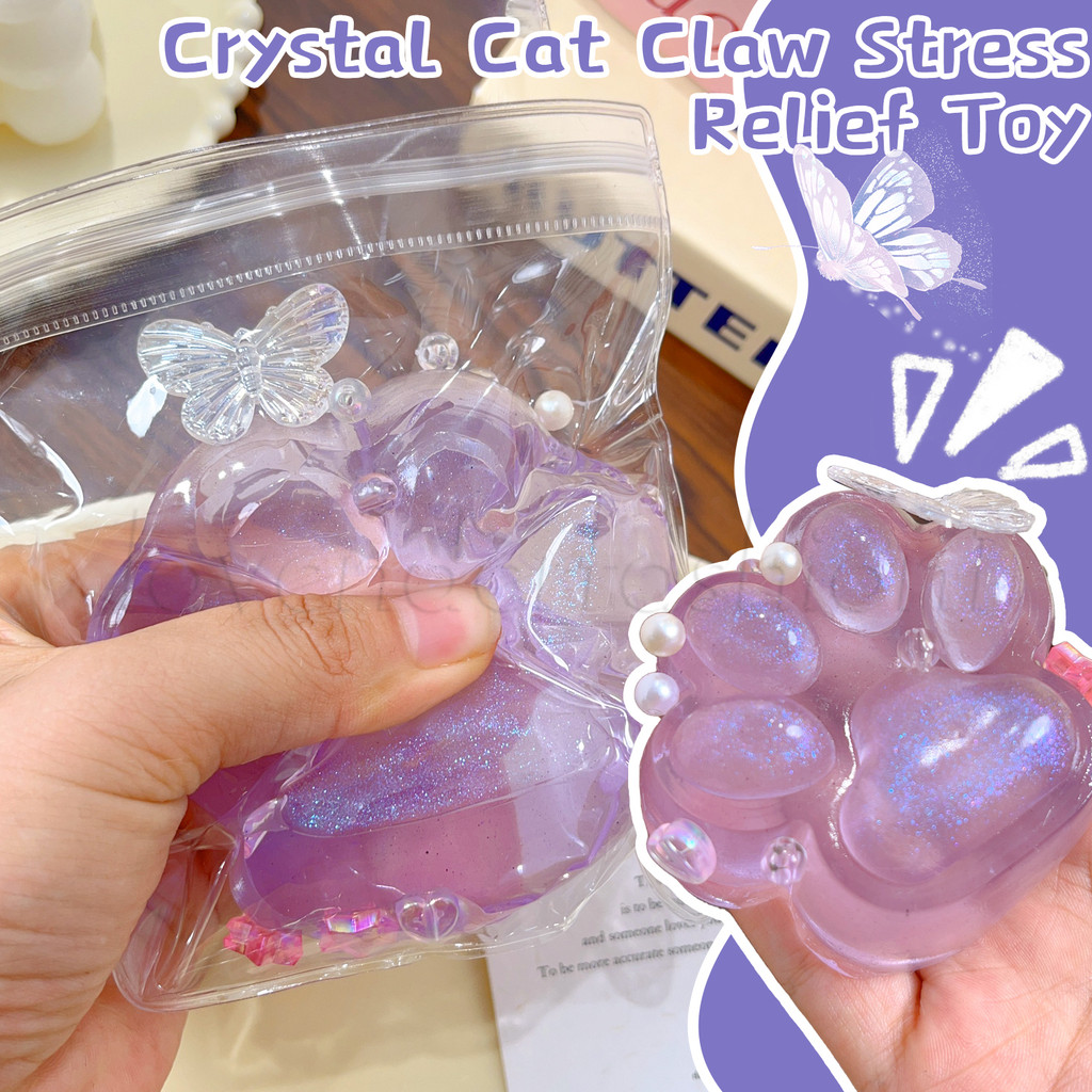 Crystal Cat Claw Squishy Fidget Toy - นุ่ม ทนทาน ตลก - Sticky ...